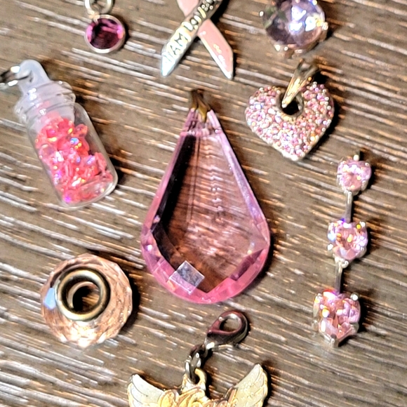 Source Unknown | Jewelry | 9 Piece Pink Sparkle Charm Lot Barbie Core ...